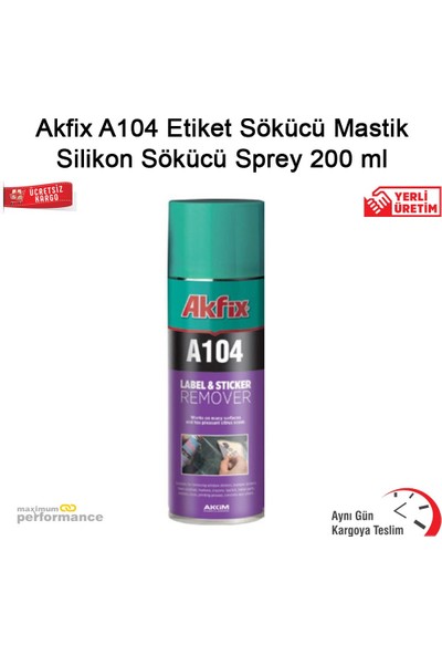 Akfix A104 Etiket Sökücü Mastik Silikon Sökücü Sprey 200 ml Akfix A104 Etiket Sökücü Mastik Silikon Sökücü Sprey 200 ml