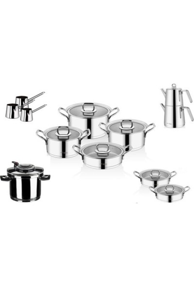 Cheff Prestige 22 Parça Çelik Set Cheff Prestige 22 Parça Çelik Set