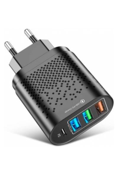 Polhammobile Ultra Hızlı 48W 3x Usb, 1x Pd Type C Girişli Şarj Başlığı, Yüksek Akım Korumalı Şarj Adaptörü Polhammobile Ultra Hızlı 48W 3x Usb, 1x Pd Type C Girişli Şarj Başlığı, Yüksek Akım Korumalı Şarj Adaptörü