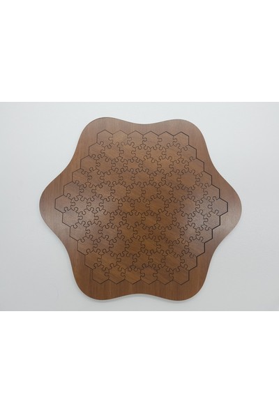 Fed Concept Fraktal Altıgen Zorluk Seviyesi Yüksek Puzzle Koyu Renk Özel Bez Çantası Ile Beraber