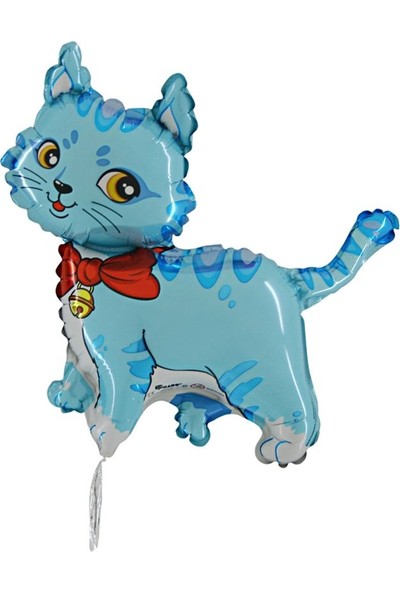 Pandoli Mini Süpershape 35 cm Mavi Kedicik Folyo Balon