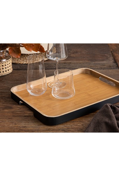 English Home Leopy Bambu Tepsi 40 x 30 cm Antrasit