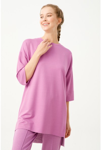 On Sıfır Yaka Duble Kol Tunik