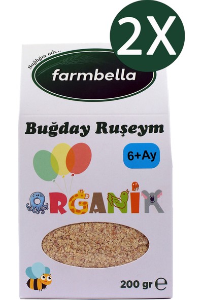 Farmbella Organik Bebek Buğday Ruşeym 200 gr +6 Ay - 2'li Set Farmbella Organik Bebek Buğday Ruşeym 200 gr +6 Ay - 2'li Set