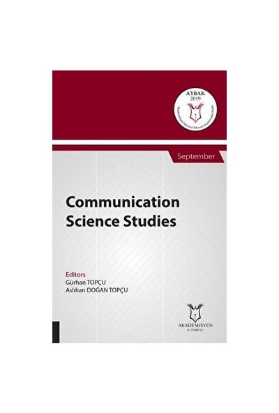 Communication Science Studies (Aybak 2019 Eylül) - Kolektif Communication Science Studies (Aybak 2019 Eylül) - Kolektif