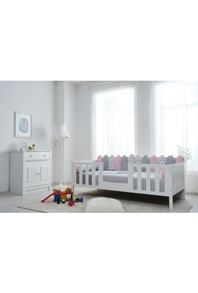 Soft Baby My Home Eko Grey-Pink Çitli Montessori Uyku Seti Soft Baby My Home Eko Grey-Pink Çitli Montessori Uyku Seti