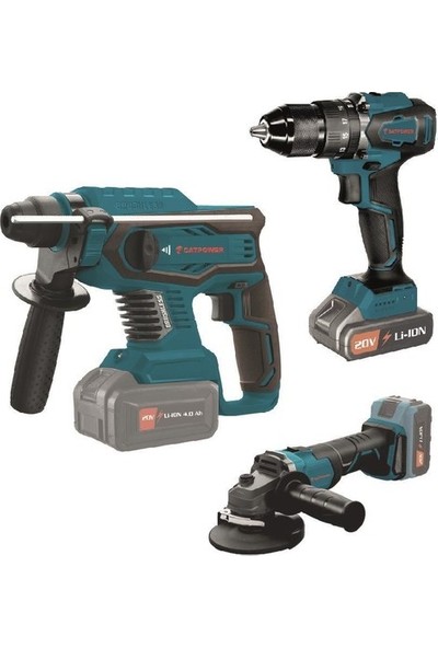 CATPOWER Akülü Vidalama Kırıcı ve Taşlama 3 Makina 20V CATPOWER Akülü Vidalama Kırıcı ve Taşlama 3 Makina 20V