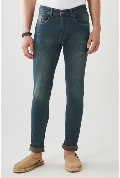AC&Co / Altınyıldız Classics Erkek Yeşil Slim Fit Dar Kesim 5 Cepli Esnek Jean Kot Pantolon AC&Co / Altınyıldız Classics Erkek Yeşil Slim Fit Dar Kesim 5 Cepli Esnek Jean Kot Pantolon