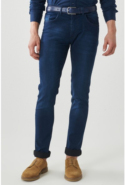 AC&Co / Altınyıldız Classics Erkek Lacivert Slim Fit Dar Kesim 5 Cepli Esnek Jean Kot Pantolon AC&Co / Altınyıldız Classics Erkek Lacivert Slim Fit Dar Kesim 5 Cepli Esnek Jean Kot Pantolon