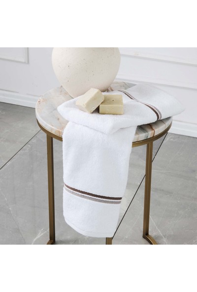 Karaca Home White Col Bej Melanj Havlu 85 cm x 150 cm