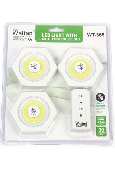 5W Uzaktan Kumandalı Yapışkanlı LED Spot Lamba WT-365 5W Uzaktan Kumandalı Yapışkanlı LED Spot Lamba WT-365