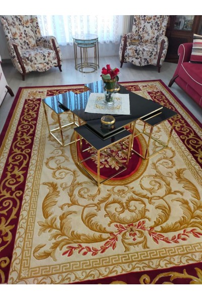 Kare Pizza Orta Sehpa Seti 4+1 Siyah Cam Gold Ayak Kare Pizza Orta Sehpa Seti 4+1 Siyah Cam Gold Ayak