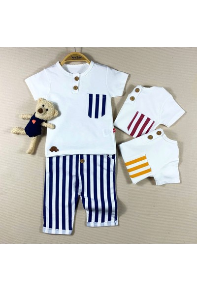 By Murat Baby Çizgili Araba Armalı Takım