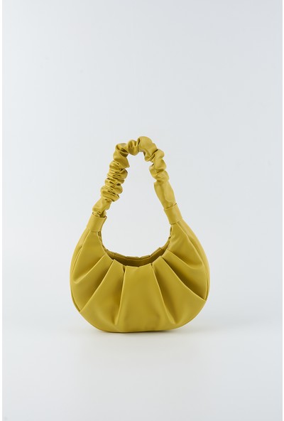 Crocos Kadın Turuncu Fermuarlı Suni Saten Deri Zincir Omuz Askılı Omuz, El ve Koltuk Altı Çantası