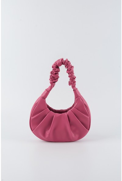 Crocos Kadın Turuncu Fermuarlı Suni Saten Deri Zincir Omuz Askılı Omuz, El ve Koltuk Altı Çantası