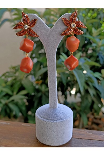 Optimoon Mercan Zirkon Küpe