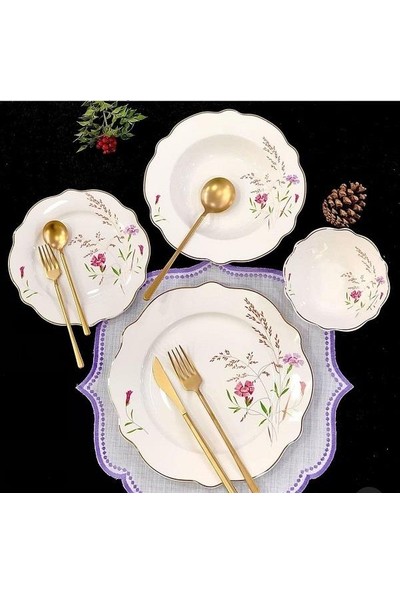 Roy Kıng Dsn 044 Poppy 24 Parça Yemek Takımı Roy Kıng Dsn 044 Poppy 24 Parça Yemek Takımı