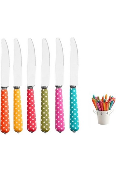 Tantitoni Puantiye Desenli Yemek Bıçağı Adet