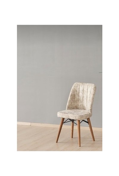 Efe Mobilya Kare Gold Sandalye 6'lı Krem