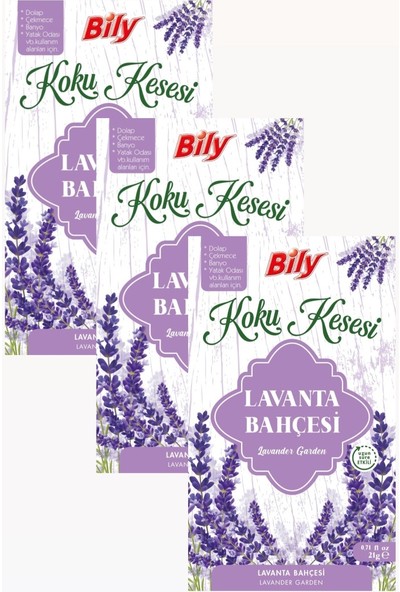 Bily Lavanta Bahçesi Dolap Çekmece Yatak Odası Banyo Kokusu 3 Paket Bily Lavanta Bahçesi Dolap Çekmece Yatak Odası Banyo Kokusu 3 Paket
