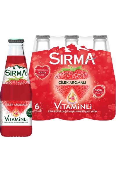 Sırma Soda Meyveli Çilek Aromalı 6 x 200 ml