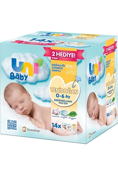 Uni Baby Yenidoğan Islak Mendil 14X40 Adet Uni Baby Yenidoğan Islak Mendil 14X40 Adet