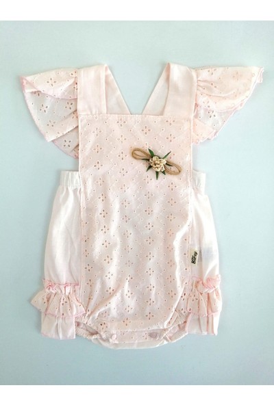 Arya Kids Kız Bebek Yazlık Fisto Romper Tulum Somon Arya Kids Kız Bebek Yazlık Fisto Romper Tulum Somon