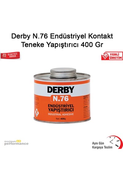 Derby N.76 Endüstriyel Kontakt Teneke Yapıştırıcı 400 gr Derby N.76 Endüstriyel Kontakt Teneke Yapıştırıcı 400 gr