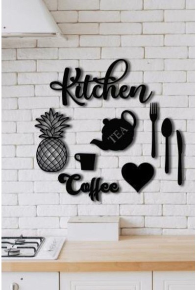 Kitchen 9 Parça Mutfak Lazer Kesim Siyah Ahşap Duvar Dekorasyon Ürünü Kitchen 9 Parça Mutfak Lazer Kesim Siyah Ahşap Duvar Dekorasyon Ürünü