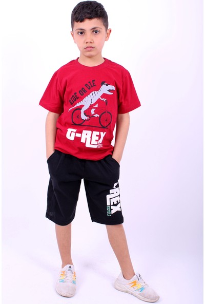 Fyk Kids T-Rex Baskılı Yazlık Kaprili Takım Fyk Kids T-Rex Baskılı Yazlık Kaprili Takım