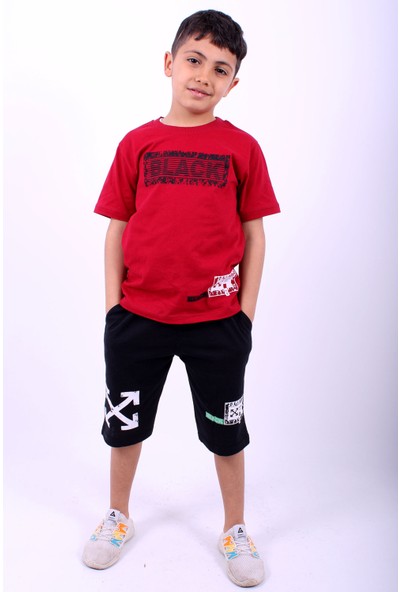 Fyk Kids Black Yazı Baskılı Yazlık Kaprili Takım Fyk Kids Black Yazı Baskılı Yazlık Kaprili Takım