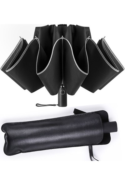 Keluofu Yansıtıcı Şeritler Şemsiye ile Otomatik Şemsiye Ters Katlanır Iş Şemsiyesi Keluofu Yansıtıcı Şeritler Şemsiye ile Otomatik Şemsiye Ters Katlanır Iş Şemsiyesi