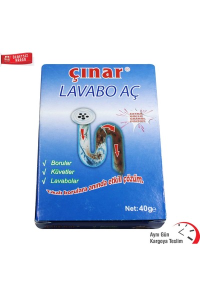 OKÇU KARDEŞLER YAPI MARKET Lavabo Boru Küvet Gider Tıkanıklık Açıcı 40 Gram (5 Adet) OKÇU KARDEŞLER YAPI MARKET Lavabo Boru Küvet Gider Tıkanıklık Açıcı 40 Gram (5 Adet)