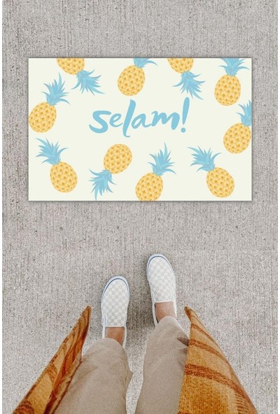 Gök Yaprak Dijital Baskı Dekoratif Ananas Mavi Kapı Önü Paspası PS1215 Gök Yaprak Dijital Baskı Dekoratif Ananas Mavi Kapı Önü Paspası PS1215