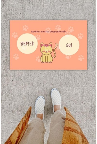 Gök Yaprak Dijital Baskı Dekoratif Kedi Yavruağzı Kapı Önü Paspası PS1256 Gök Yaprak Dijital Baskı Dekoratif Kedi Yavruağzı Kapı Önü Paspası PS1256