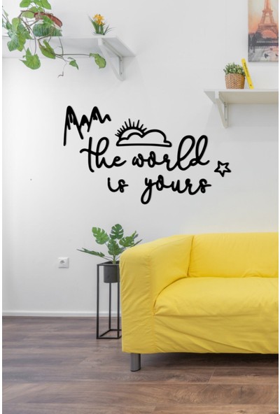 TVS Lazer Tasarım The World Is Yours Ahşap Duvar Yazısı Dekoru TVS Lazer Tasarım The World Is Yours Ahşap Duvar Yazısı Dekoru