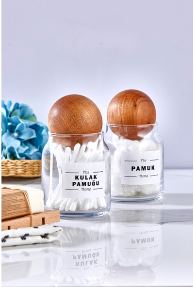 Fbz Home Cam Dekoratif Top Kapaklı Kulak Pamuğu ve Pamuk Kavanozu 300 ml Fbz Home Cam Dekoratif Top Kapaklı Kulak Pamuğu ve Pamuk Kavanozu 300 ml