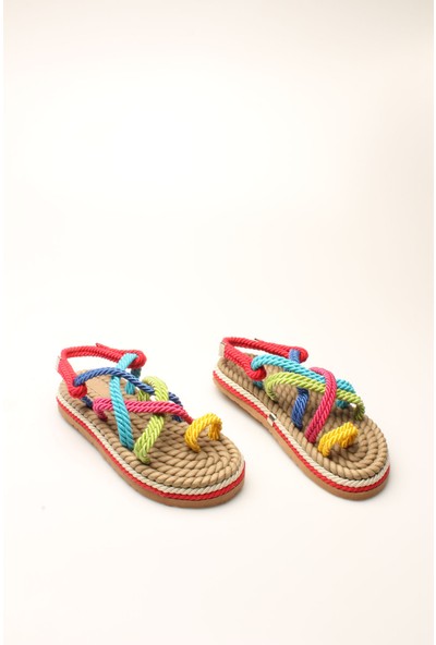 Rovigo Renkli Halat Ip Kadın Sandalet