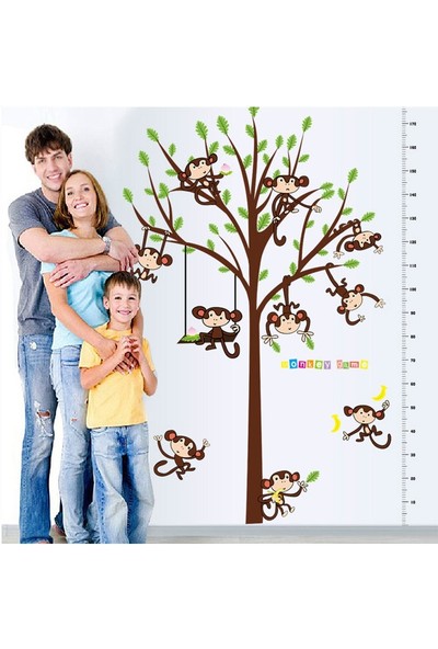Crystal Kids Dev Boyutlu Boy Ölçer Ağaç ve Maymunlar Bebek ve Çocuk Odası Duvar Dekoru Duvar Sticker Crystal Kids Dev Boyutlu Boy Ölçer Ağaç ve Maymunlar Bebek ve Çocuk Odası Duvar Dekoru Duvar Sticker