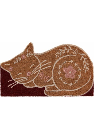 Kaşmir Halı Uyuyan Kedi Şekille Coco Paspas 44X71 cm Kaşmir Halı Uyuyan Kedi Şekille Coco Paspas 44X71 cm