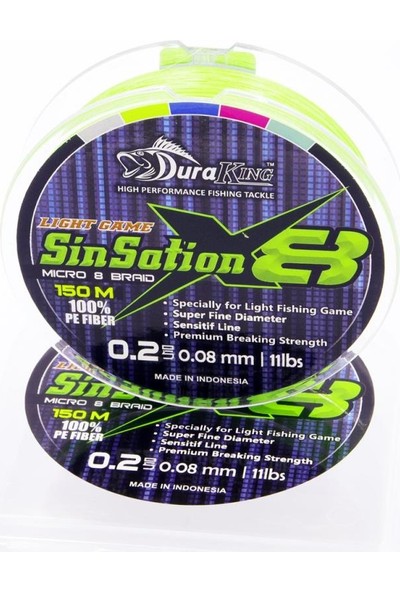 Duraking Sinsation 8x 150MT Ip Misina (Fluo Green) Duraking Sinsation 8x 150MT Ip Misina (Fluo Green)