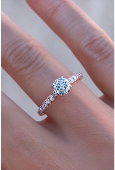 Crystal Diamond Zirconia 0.30 Karat / 0.30 Carat Rose Labaratuvar Pırlantası Tektaş Yüzük Crystal Diamond Zirconia 0.30 Karat / 0.30 Carat Rose Labaratuvar Pırlantası Tektaş Yüzük