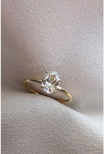 Crystal Diamond Zirconia 1.35 Karat / 1.35 Carat Labaratuvar Pırlantası Oval Tektaş Yüzük Crystal Diamond Zirconia 1.35 Karat / 1.35 Carat Labaratuvar Pırlantası Oval Tektaş Yüzük