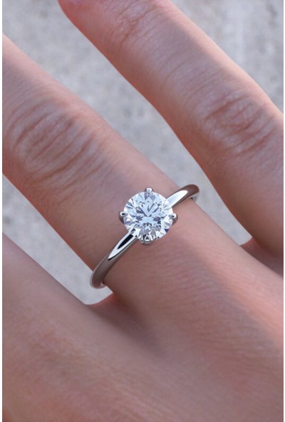 Crystal Diamond Zirconia Labaratuvar Pırlantası 1 Carat Tektaş Yüzük Crystal Diamond Zirconia Labaratuvar Pırlantası 1 Carat Tektaş Yüzük