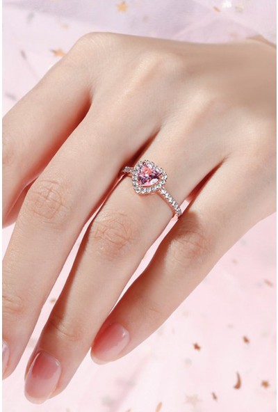 Crystal Diamond Zirconia Laboratuvar Pırlantası 1 Karat Açık Pembe Kalp Tektaş Yüzük Crystal Diamond Zirconia Laboratuvar Pırlantası 1 Karat Açık Pembe Kalp Tektaş Yüzük