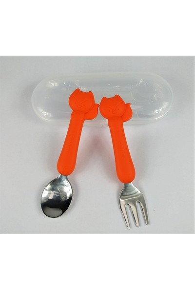 Rovco Bebek Çatal ve Kaşık Takımı C2007 Kırmızı