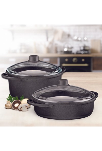 Bernardo Siena Titanyum Döküm 24 cm Derin 26CM Basık Tencere Bernardo Siena Titanyum Döküm 24 cm Derin 26CM Basık Tencere