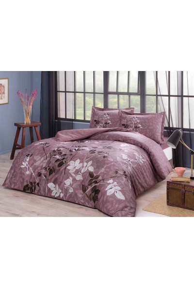 Taç Çift Kişilik Saten Nevresim Takımı Clement Gülkurusu