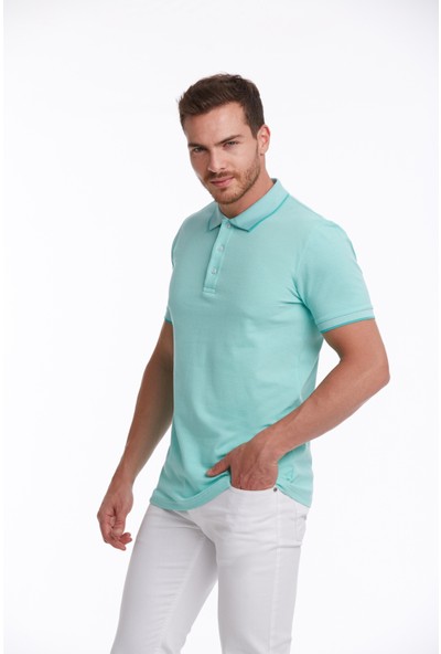 Hatemoğlu Mint Pamuklu Regular Fit Polo Yaka Tişört Hatemoğlu Mint Pamuklu Regular Fit Polo Yaka Tişört