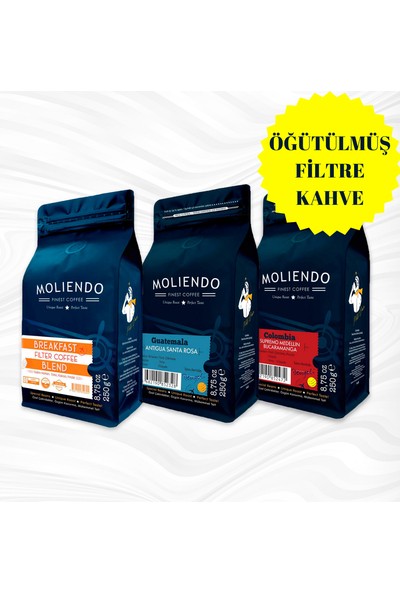 Moliendo Popüler Filtre Kahve Avantaj Paketi 3 x 250 gr ( Öğütülmüş Filtre Kahve ) Moliendo Popüler Filtre Kahve Avantaj Paketi 3 x 250 gr ( Öğütülmüş Filtre Kahve )